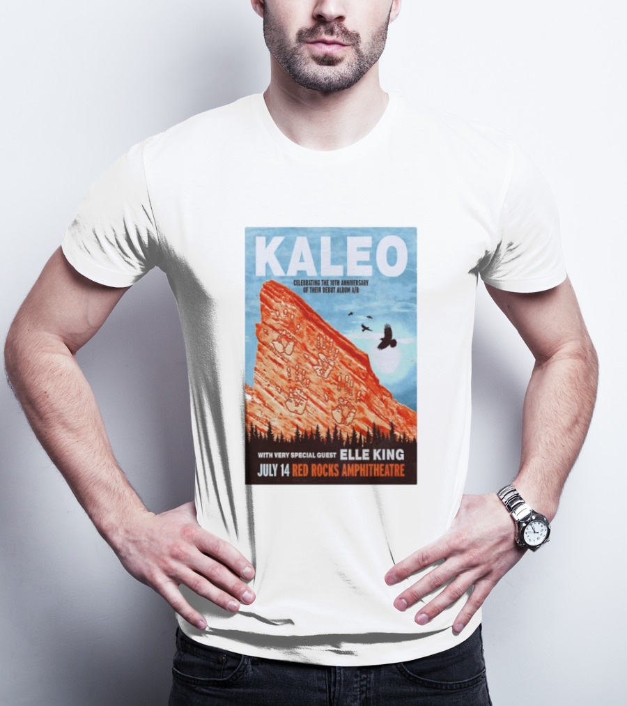 Kaleo Celebrating 10th Anniversary A/B With Guest Elle King July 14 Red Rocks Amphitheatre T-Shirt