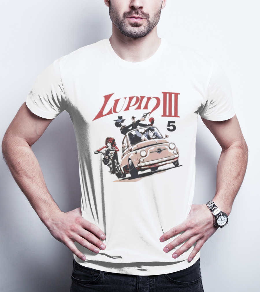 Lupin III Car And Motorcycle Chase 5 T-Shirt