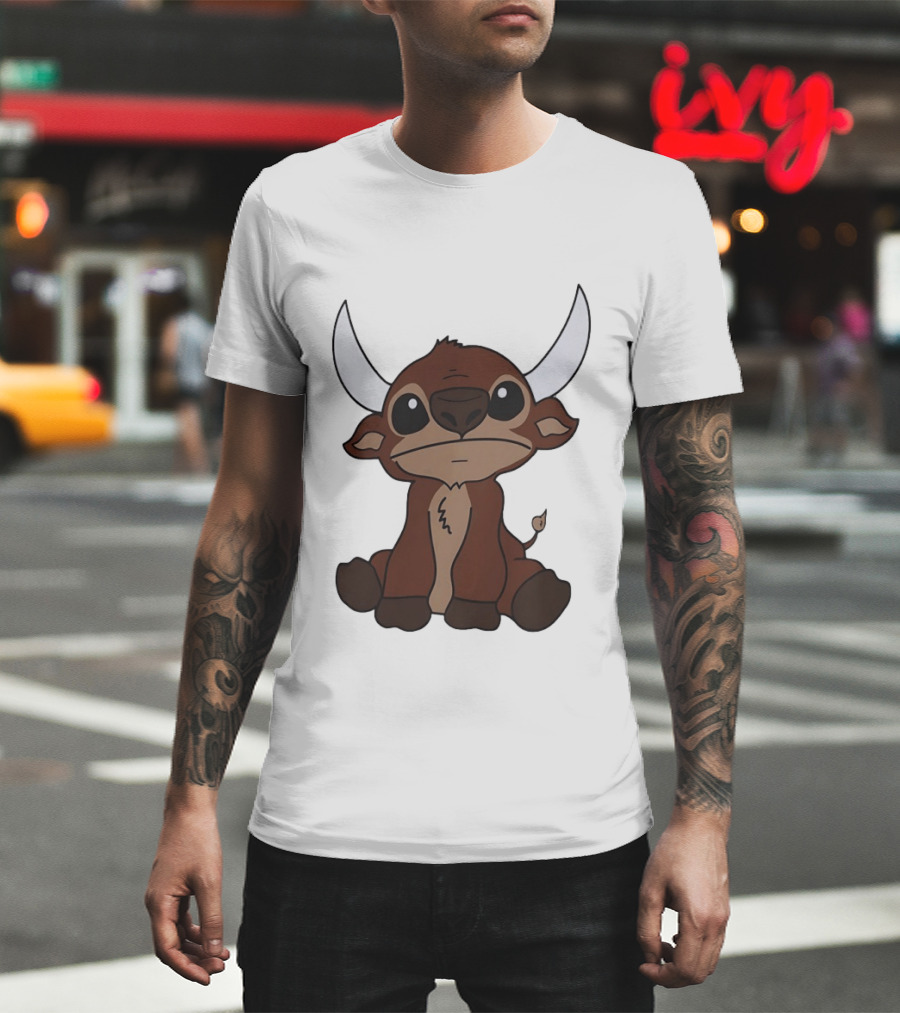 Minotaur Buffalo Bills Cute Cartoon Minotaur Character With Big Horns T-Shirt