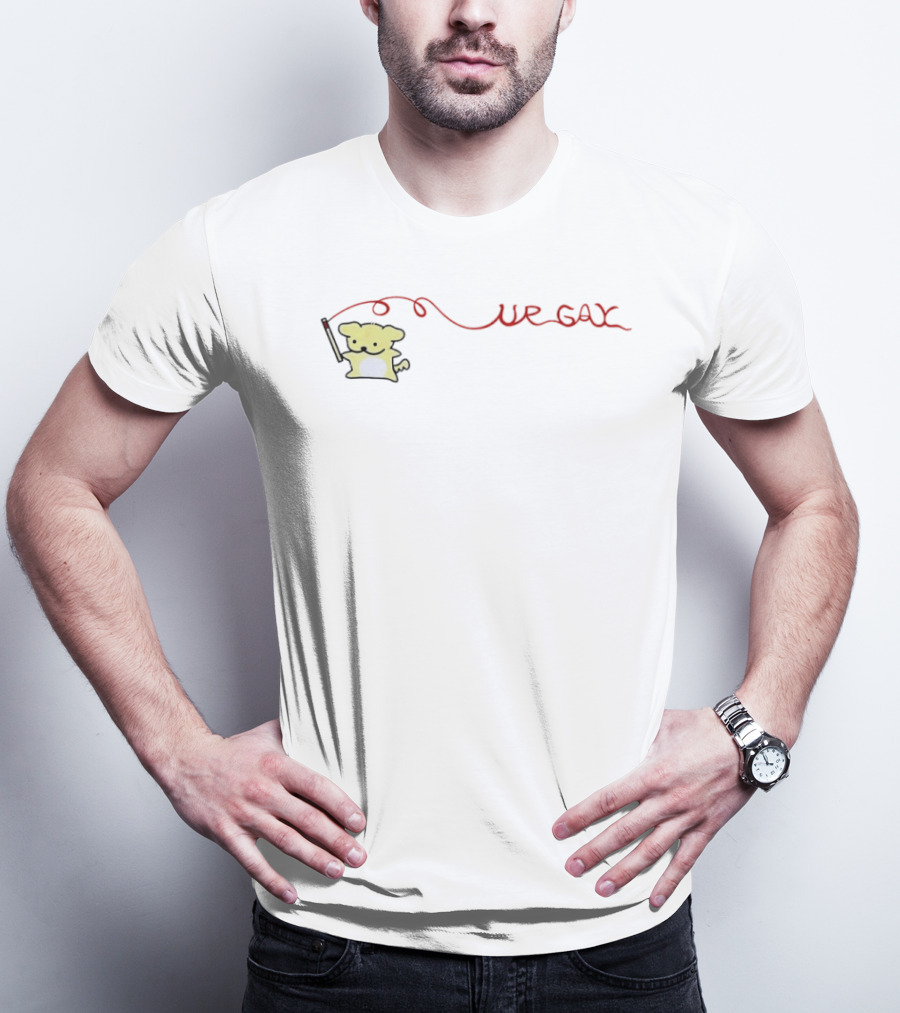 Suni Flag Twirl Cute Character With Whimsical Red Ribbon Letters T-Shirt