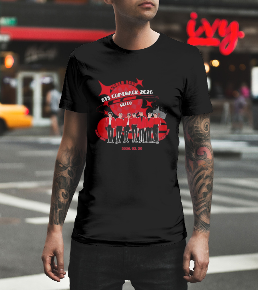BTS Comeback 2026 Hello K Pop World Tour 2026 06 29 T-Shirt