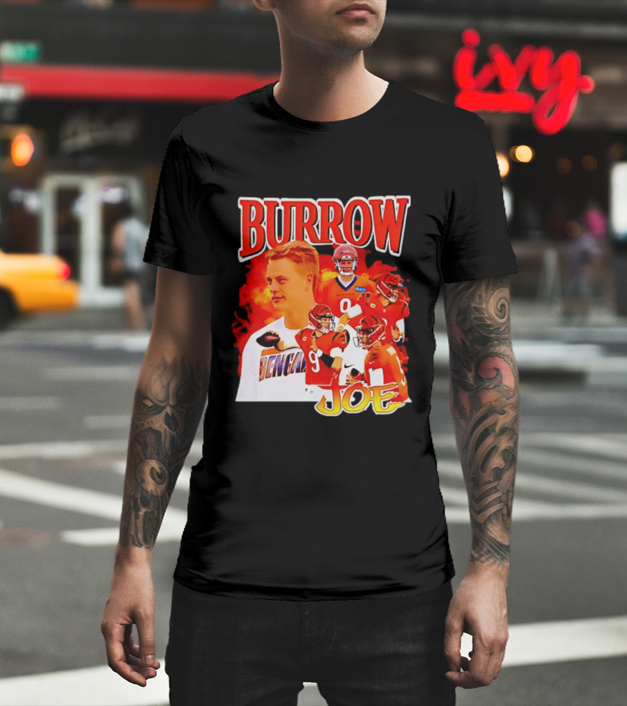 Burrow Joe 9 Cincinnati Bengals Football Star Blazing T-Shirt