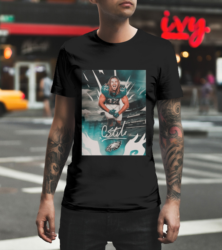 Philadelphia Eagles Carson Steele CStel X 42 Football Stadium Energy T-Shirt