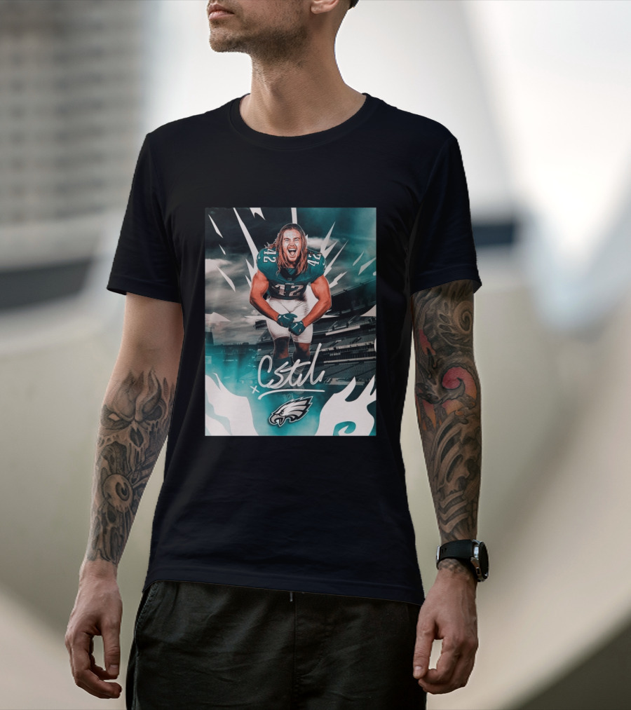 Philadelphia Eagles Carson Steele CStel X 42 Football Stadium Energy T-Shirt