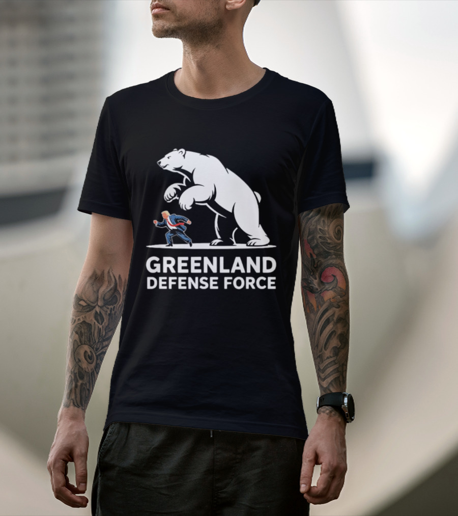 Greenland Defense Force Polar Bear Political Humor T-Shirt