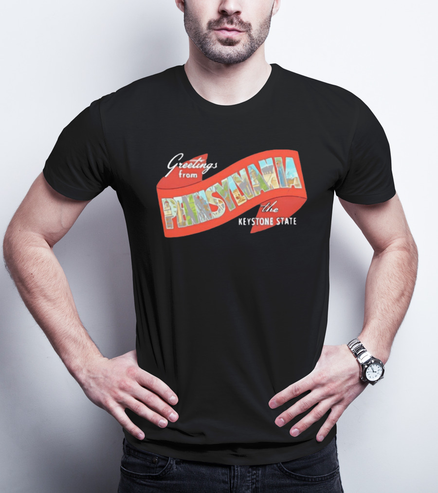 Greetings From Pennsylvania The Keystone State Vintage Postcard T-Shirt