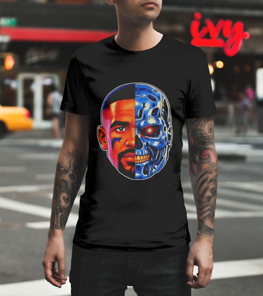 Jalen Hurts The Terminator Half Face Robo Fusion T-Shirt