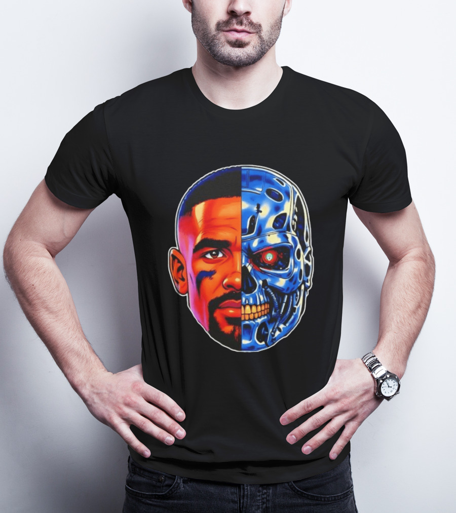 Jalen Hurts The Terminator Half Face Robo Fusion T-Shirt