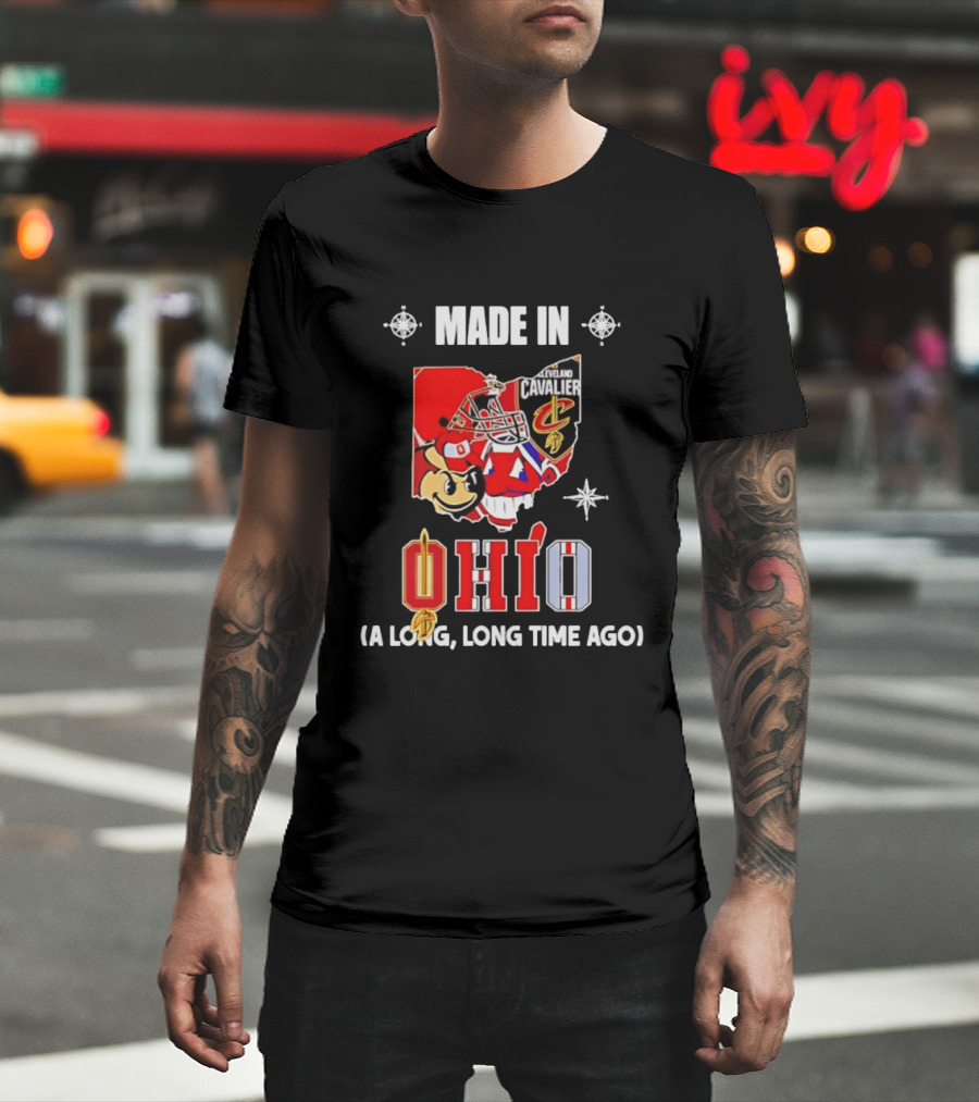 Ohio State Buckeyes Cleveland Cavaliers Made In Ohio A Long Long Time Ago T-Shirt