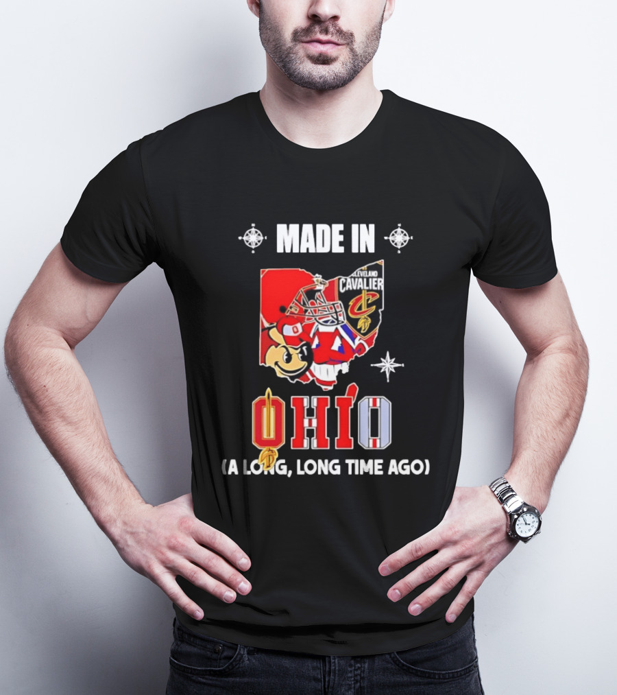 Ohio State Buckeyes Cleveland Cavaliers Made In Ohio A Long Long Time Ago T-Shirt