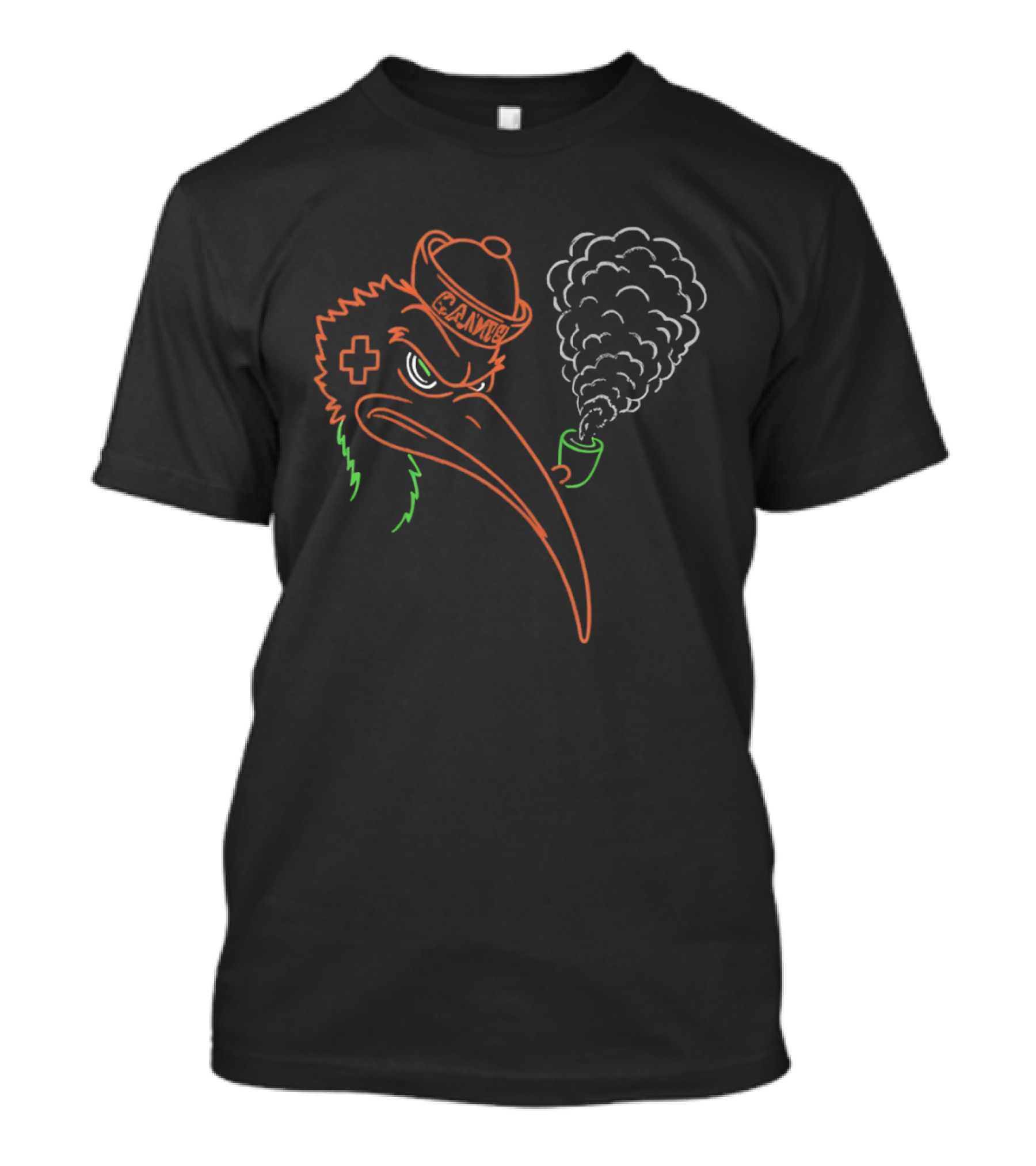 Sebastian The Ibis Smoking Pipe Miami Hurricanes Neon Game Day Football T-Shirt