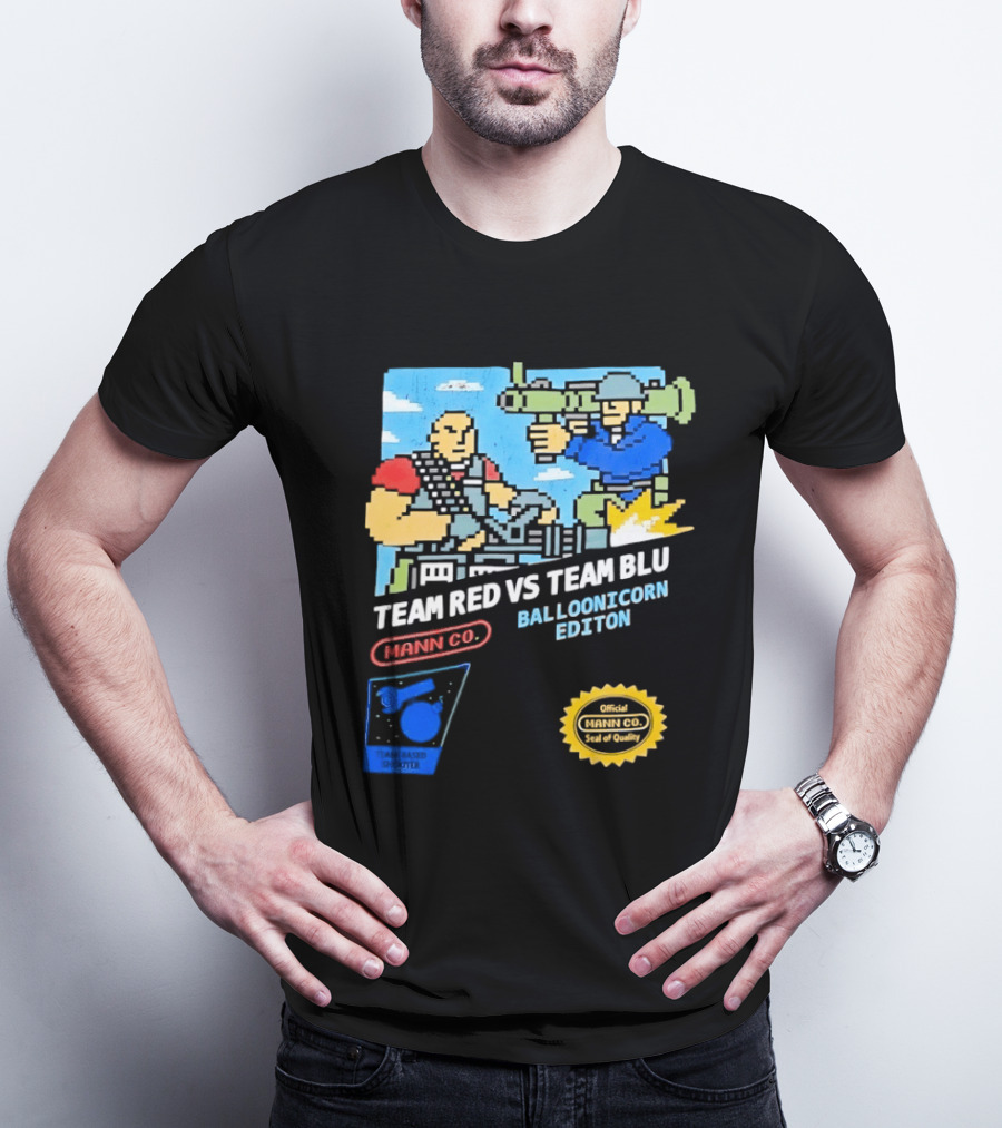 Team Red Vs Team Blu Balloonicorn Edition Mann Co. T-Shirt