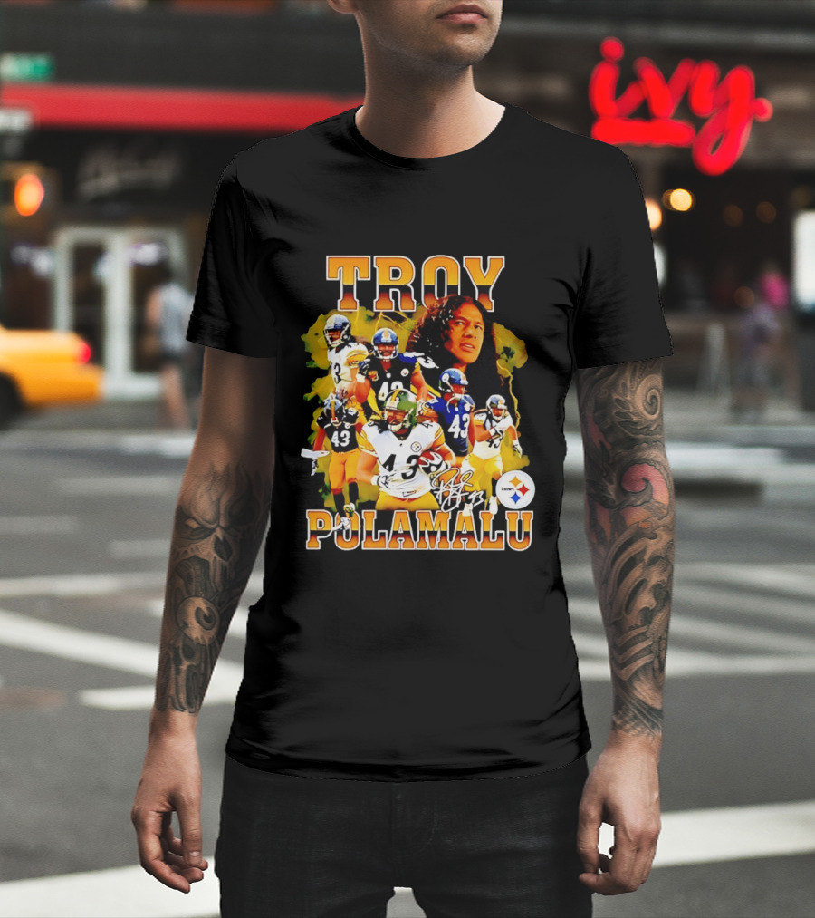 Troy Polamalu 43 Pittsburgh Steelers Collage 2026 T-Shirt