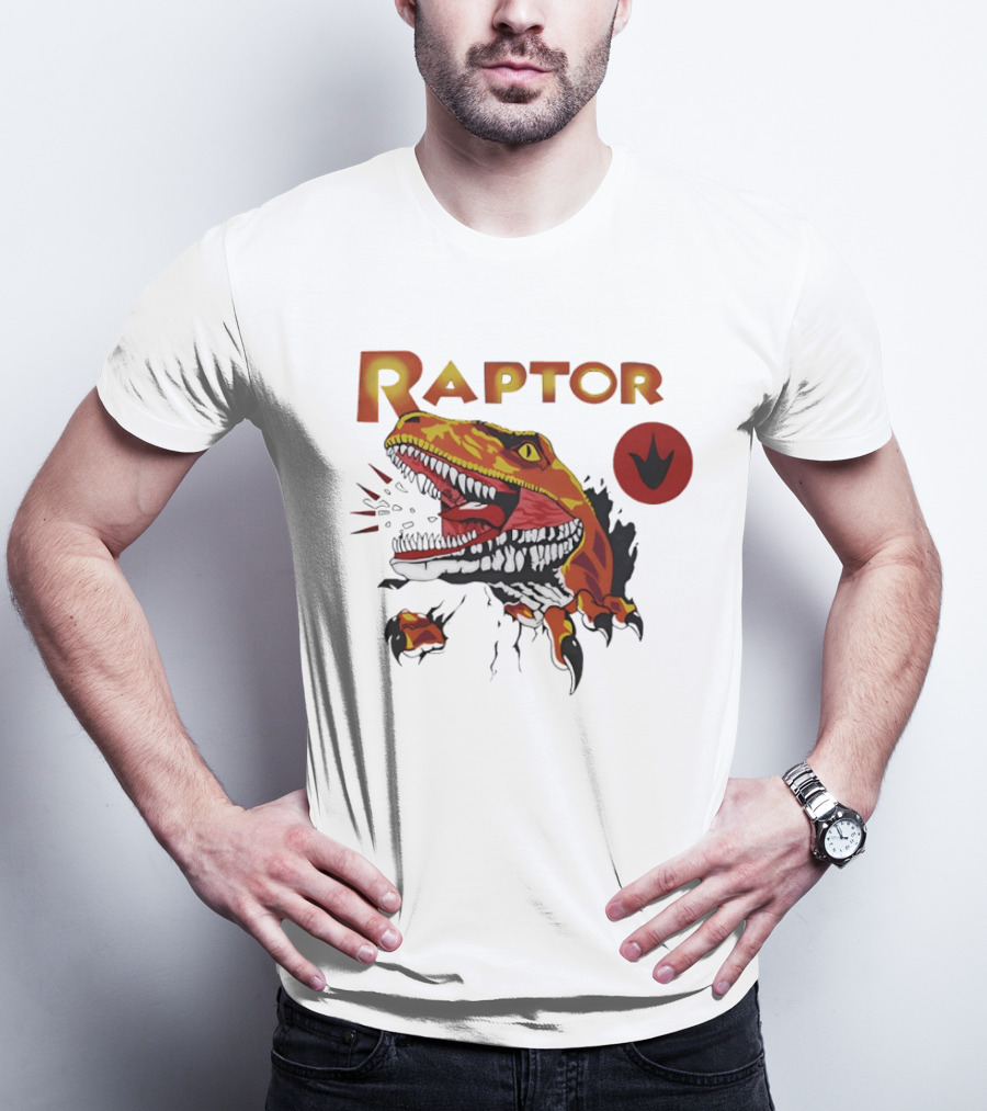 Raptor Ghost World Dinosaur Art Claw Print T-Shirt