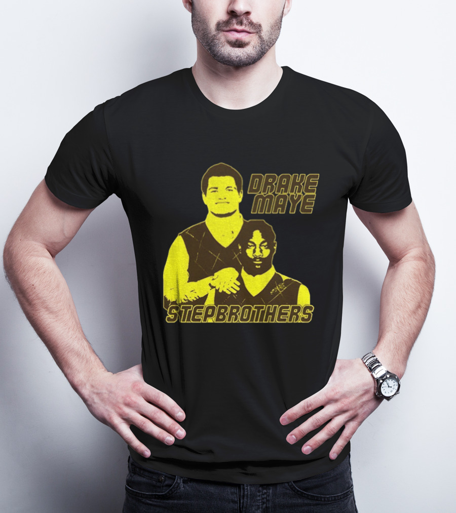 Drake Maye New England Patriots Step Brothers Football Collaboration T-Shirt