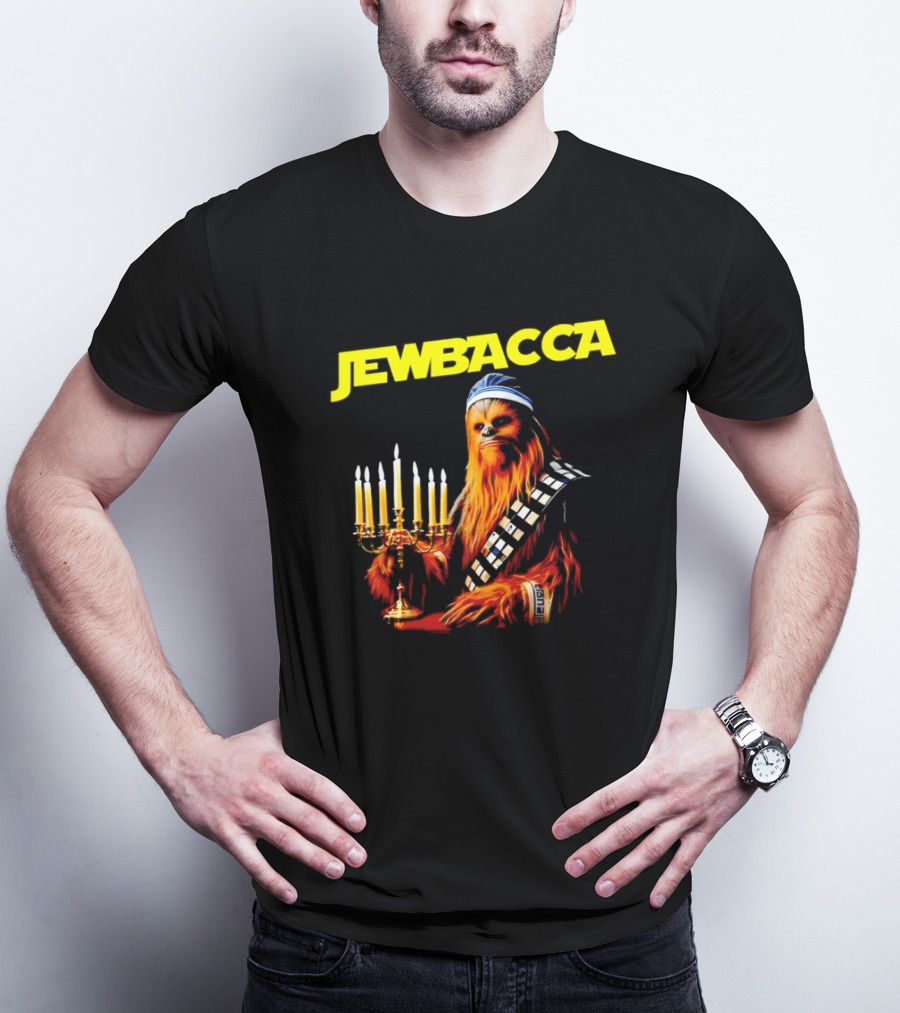 Jewbacca Chewbacca Star Wars Menorah Hanukkah T-Shirt