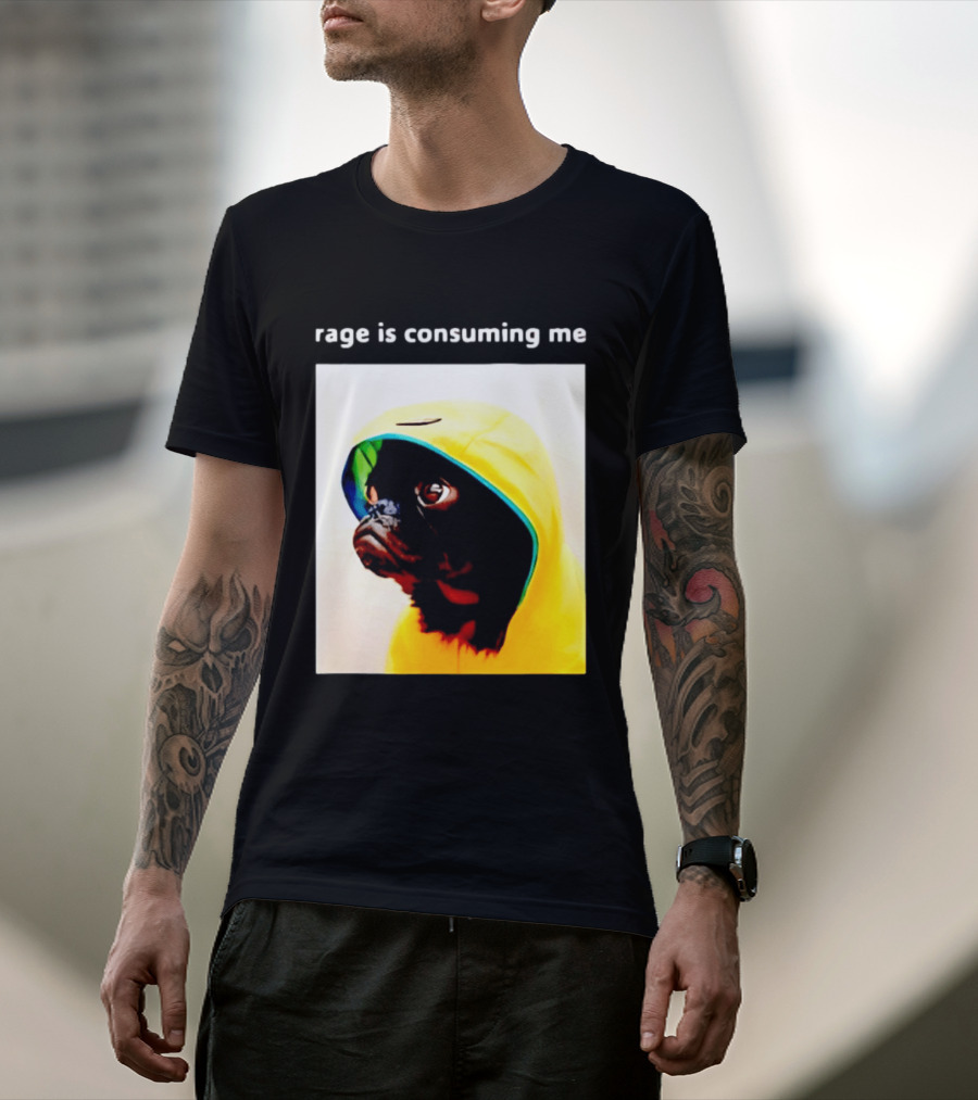 Rage Is Consuming Me Pug In Yellow T-Shirt