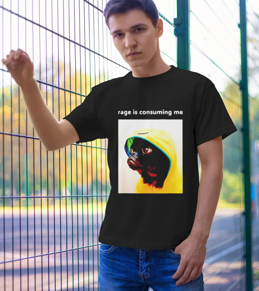 Rage Is Consuming Me Pug In Yellow T-Shirt