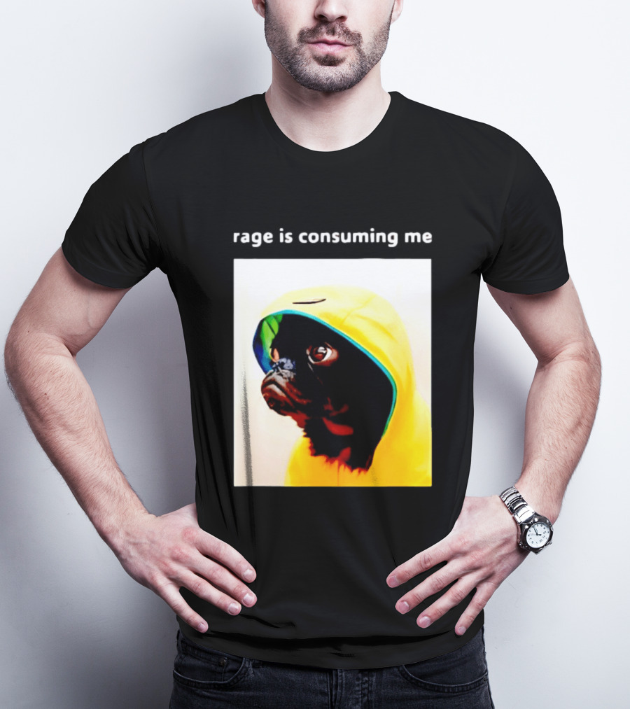Rage Is Consuming Me Pug In Yellow T-Shirt