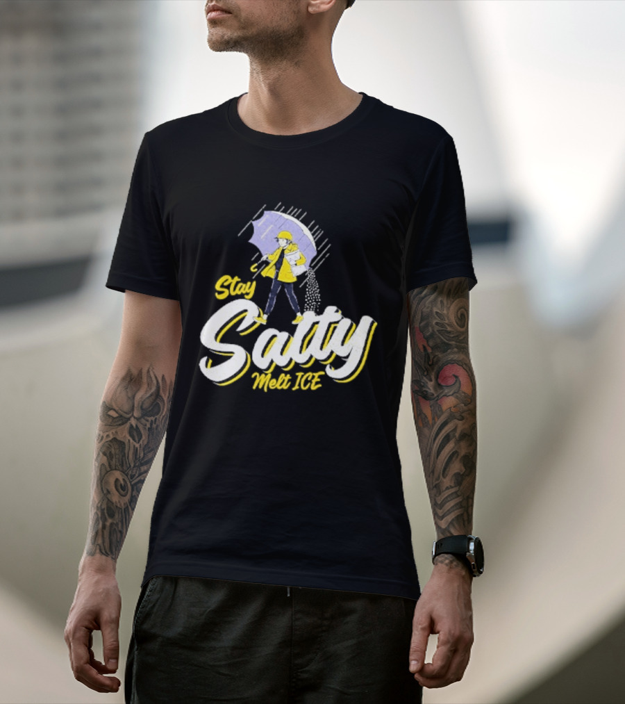 Stay Salty Umbrella Yellow Outfit Melt ICE T-Shirt