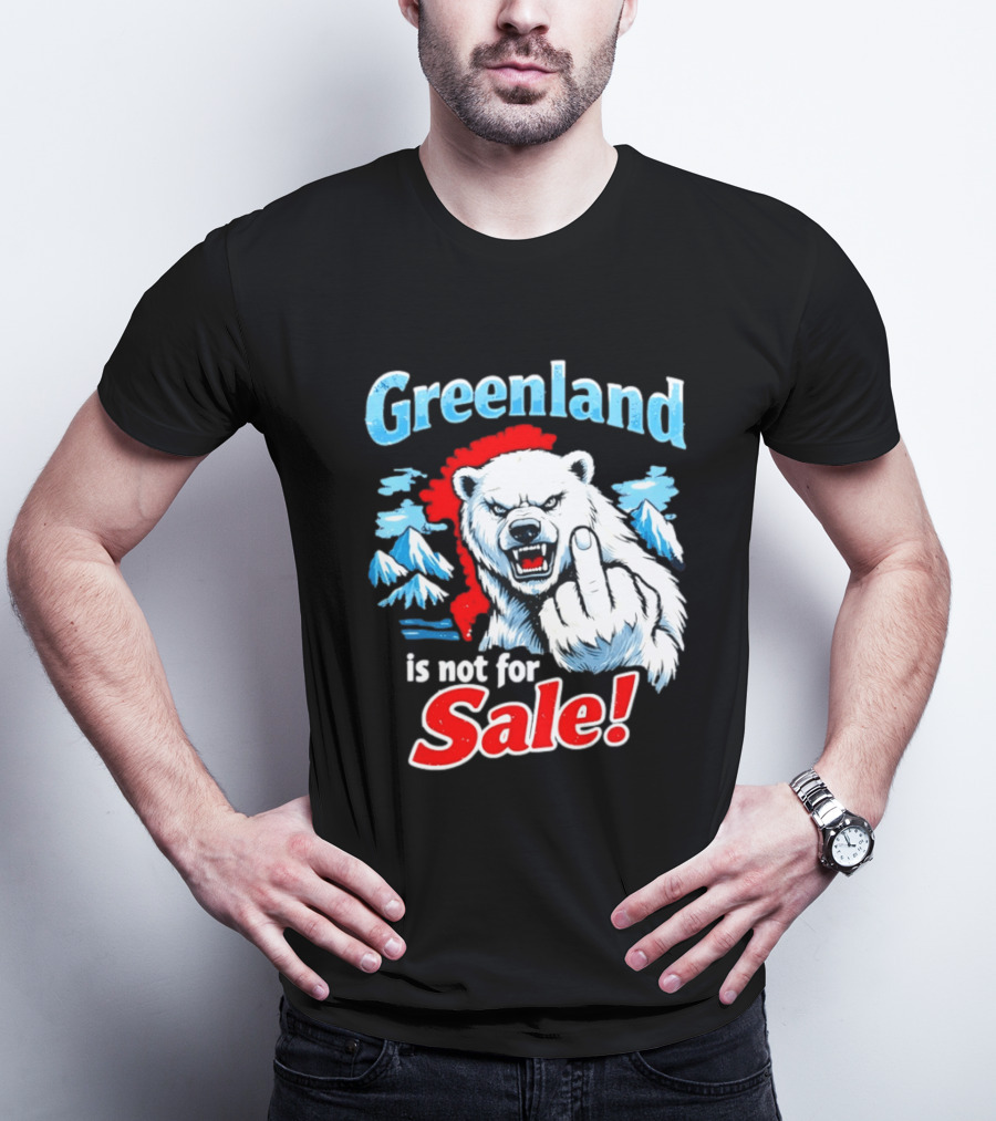 Greenland Is Not For Sale White Bear Middle Finger T-Shirt