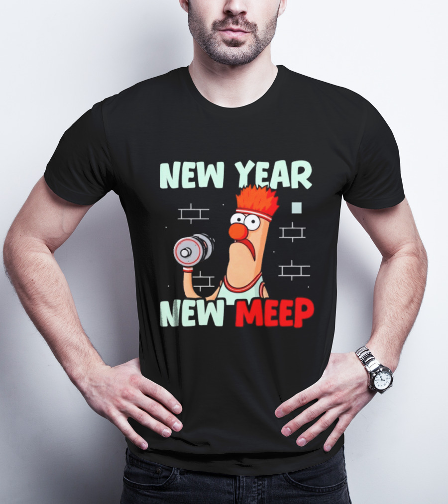 New Year New Meep Workout Motivation Cartoon T-Shirt