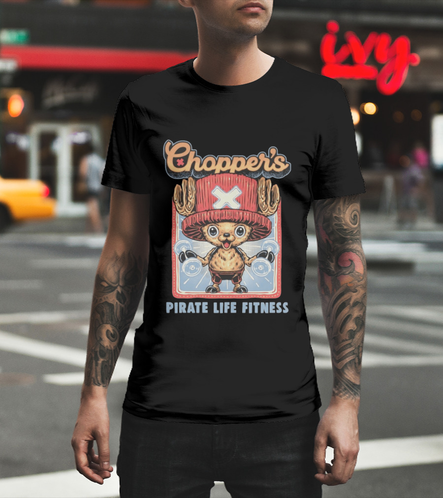 Chopper's Pirate Life Fitness Dumbbell Workout Anime T-Shirt