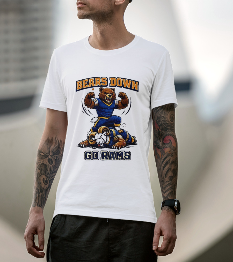 Bears Down Go Rams Los Angeles Rams Beat Chicago Bears Football 2026 T-Shirt