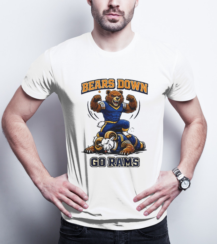 Bears Down Go Rams Los Angeles Rams Beat Chicago Bears Football 2026 T-Shirt