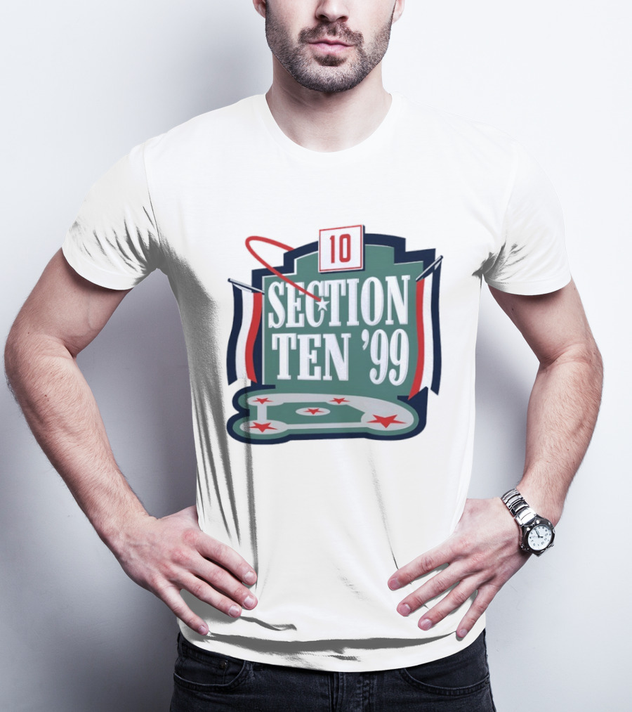 Section Ten 1999 Baseball Diamond Red White Blue Stars T-Shirt