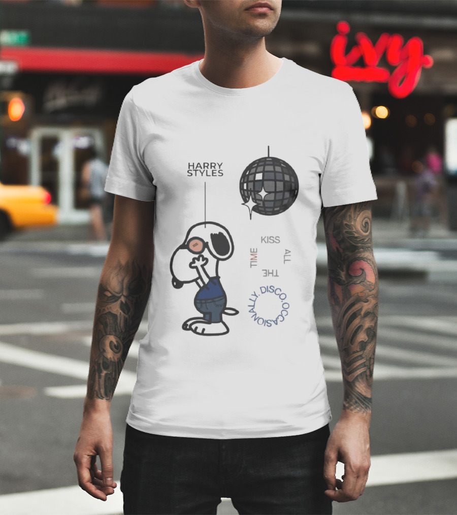 Snoopy Harry Styles Kiss All The Time Disco Occasionally T-Shirt