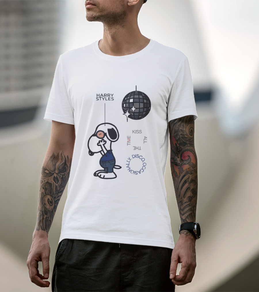 Snoopy Harry Styles Kiss All The Time Disco Occasionally T-Shirt