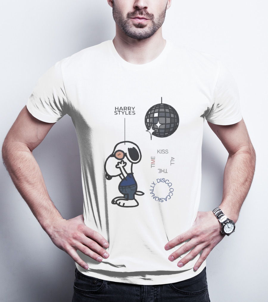 Snoopy Harry Styles Kiss All The Time Disco Occasionally T-Shirt