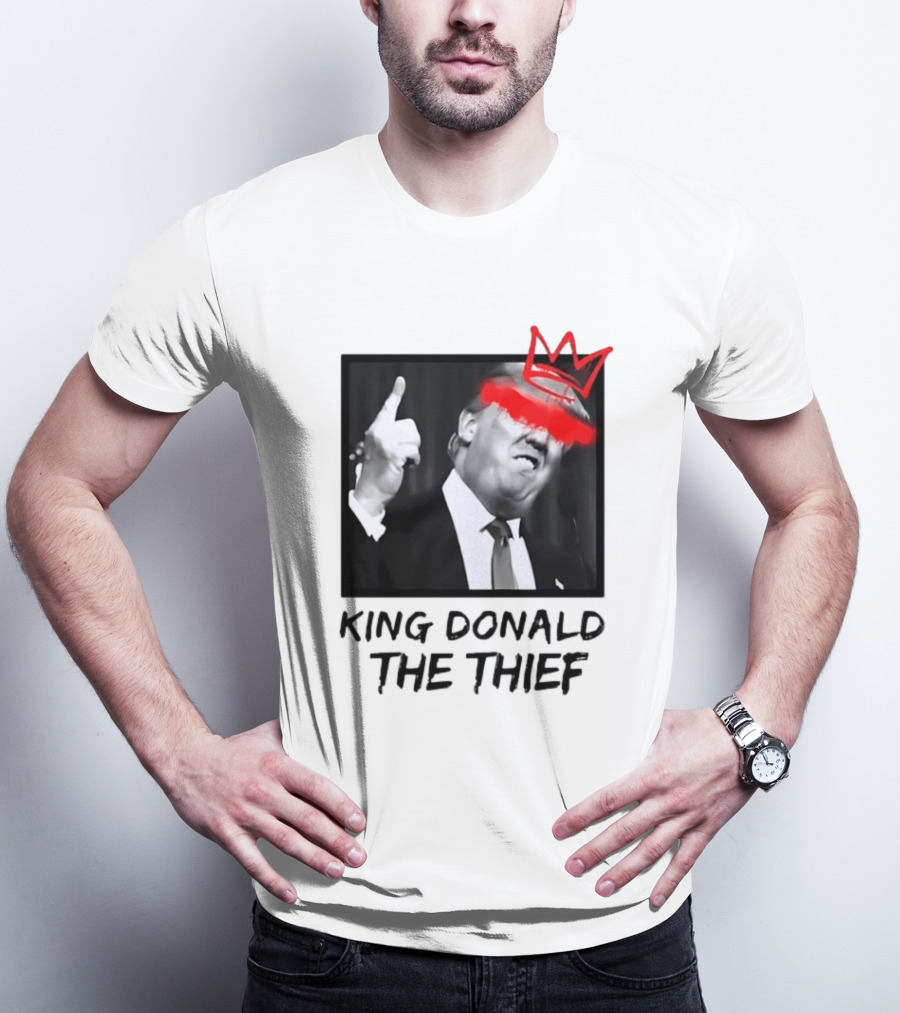 King Donald The Thief Red Crown Graffiti T-Shirt