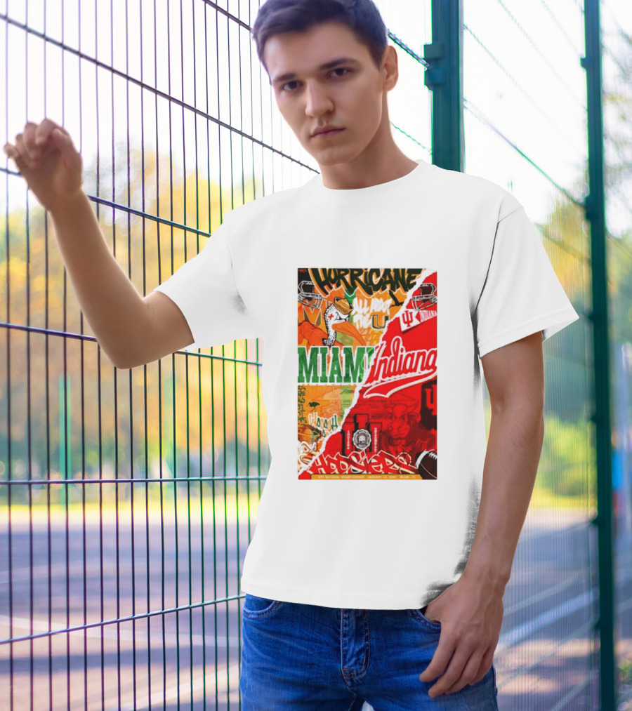 Miami Hurricanes Vs Indiana Hoosiers CFP National Championship January 19 2026 Wynwood Walls T-Shirt