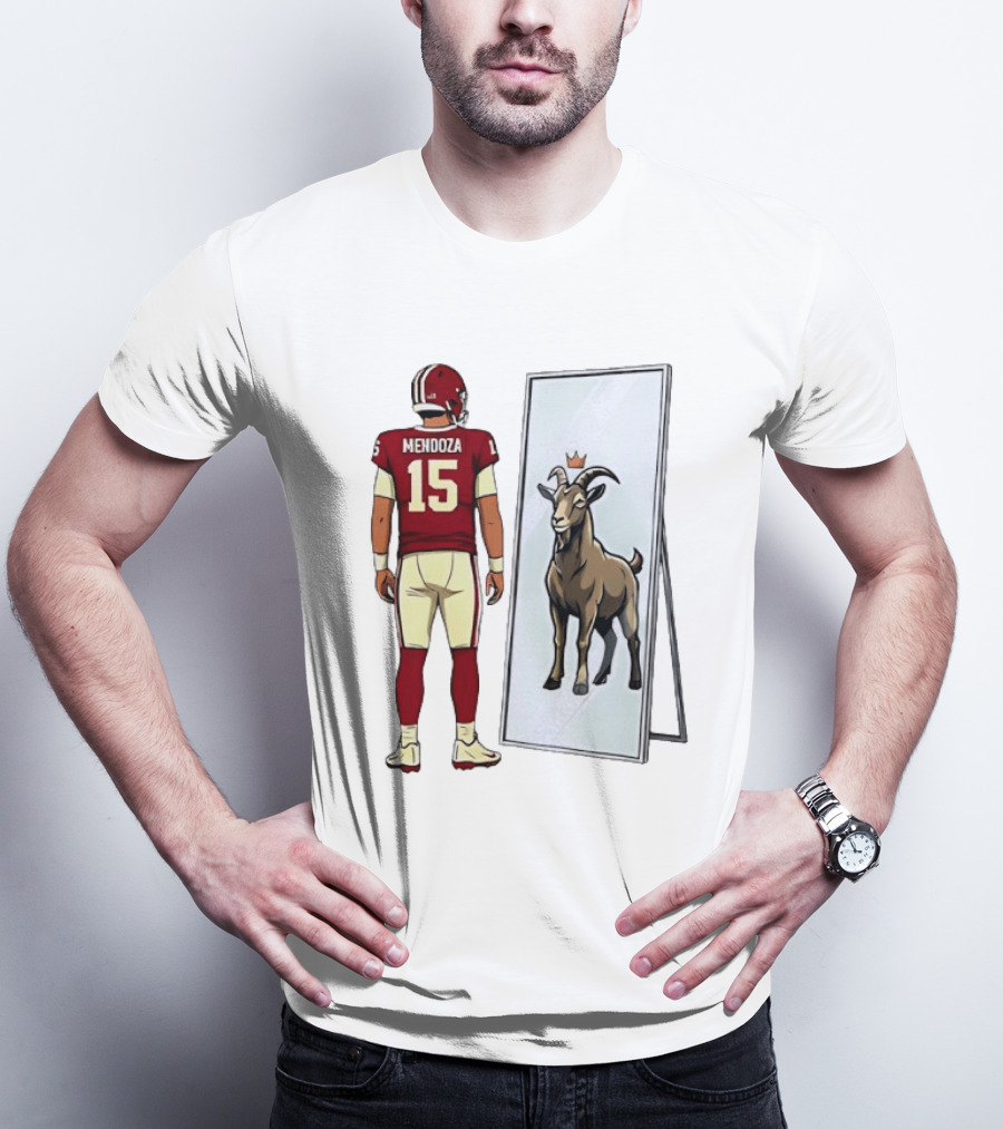 Fernando Mendoza Mirror 15 GOAT Indiana Hoosiers Football T-Shirt