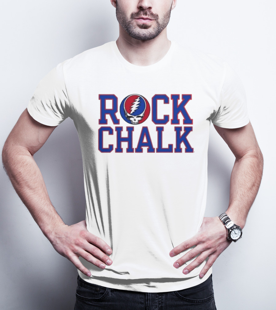 Kansas Rock Chalk Grateful Dead Steal Your Face Collaboration T-Shirt
