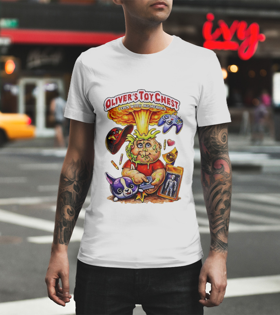 Oliver's Toy Chest Toys With Memories Cartoon Explosion Character Nostalgia T-Shirt
