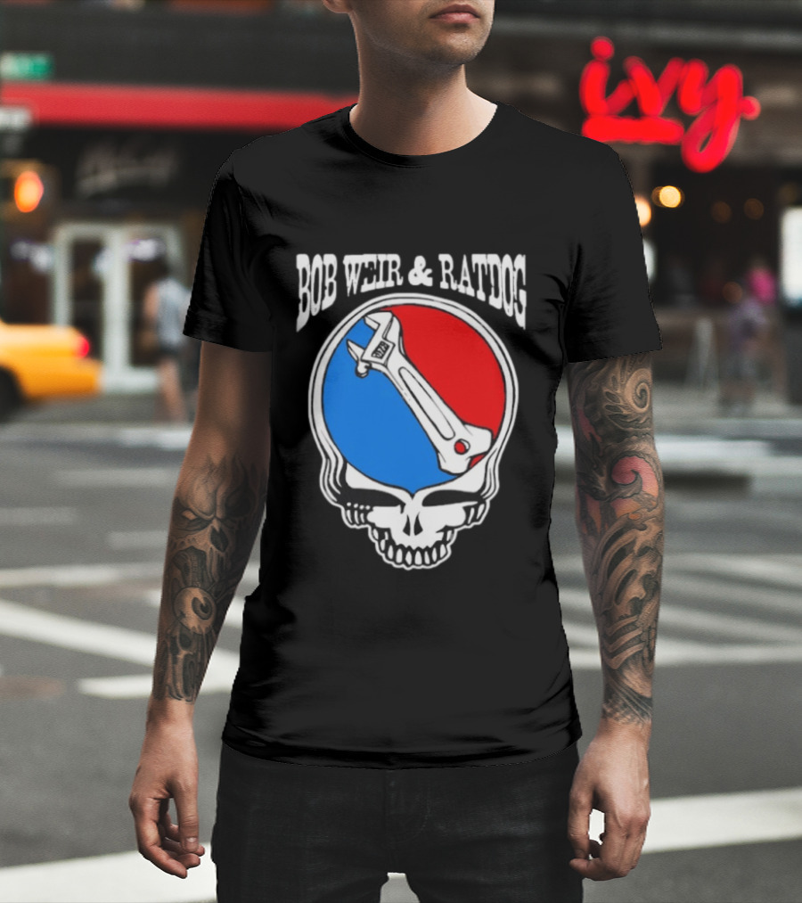 Bob Weir And Ratdog Skull Wrench Red Blue T-Shirt