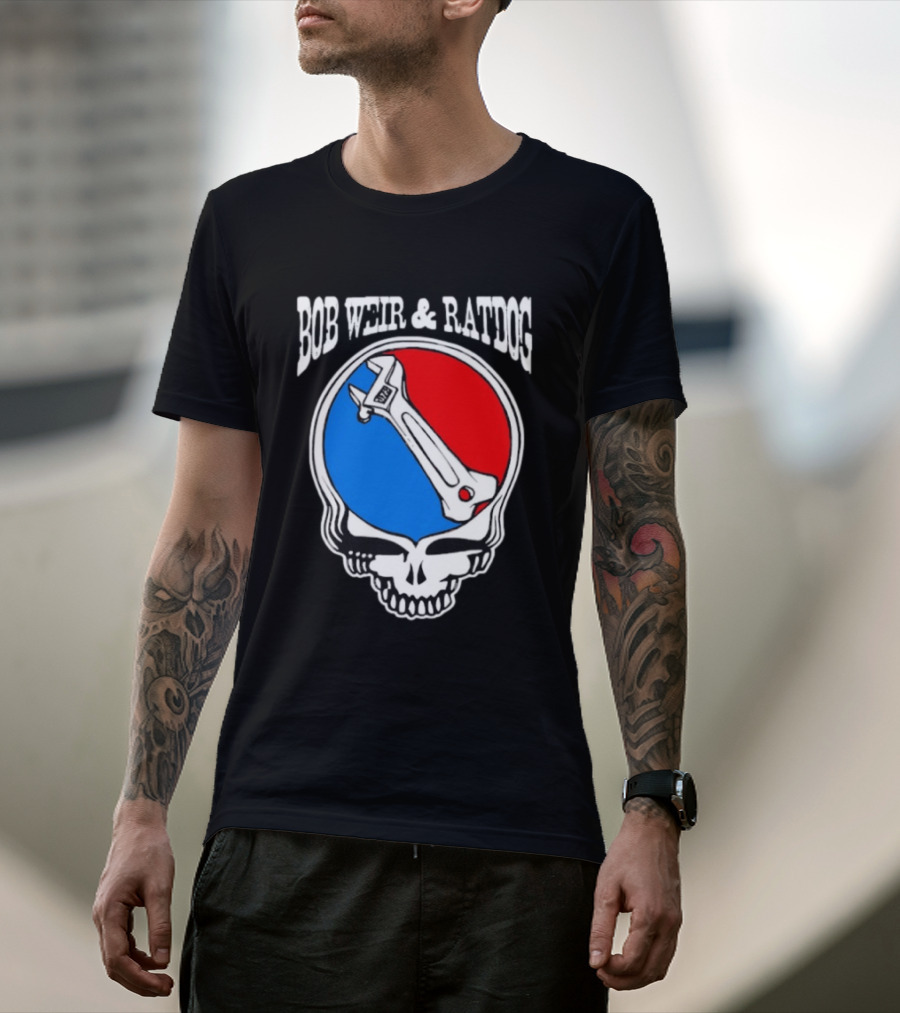 Bob Weir And Ratdog Skull Wrench Red Blue T-Shirt