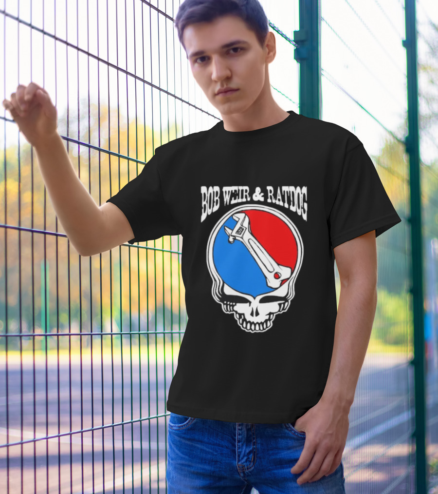 Bob Weir And Ratdog Skull Wrench Red Blue T-Shirt