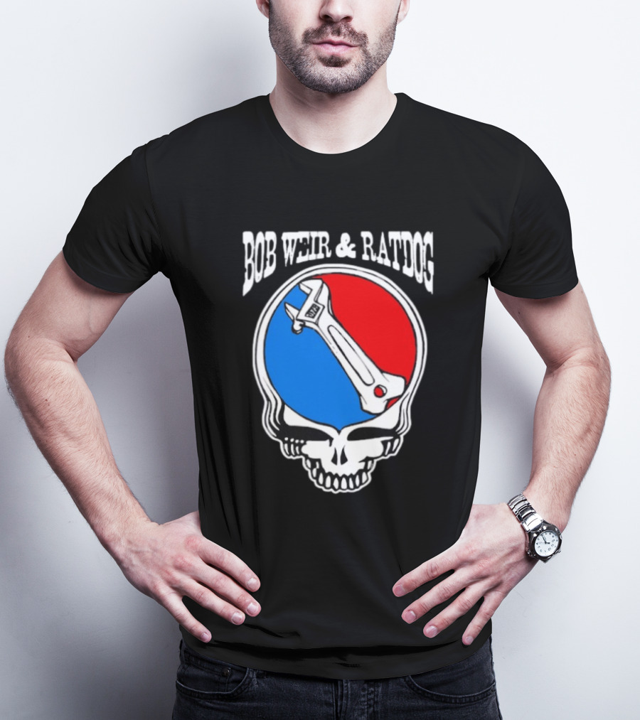 Bob Weir And Ratdog Skull Wrench Red Blue T-Shirt