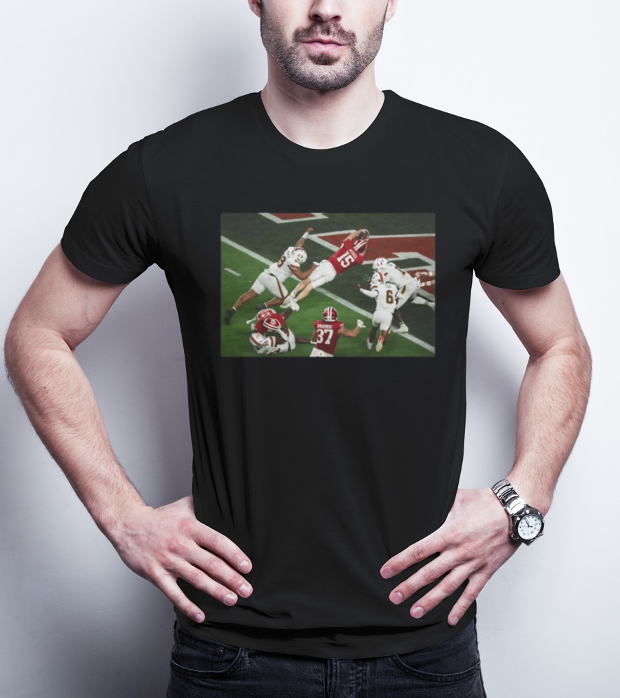 Indiana Hoosiers Football Fourth Down Touchdown Dive T-Shirt