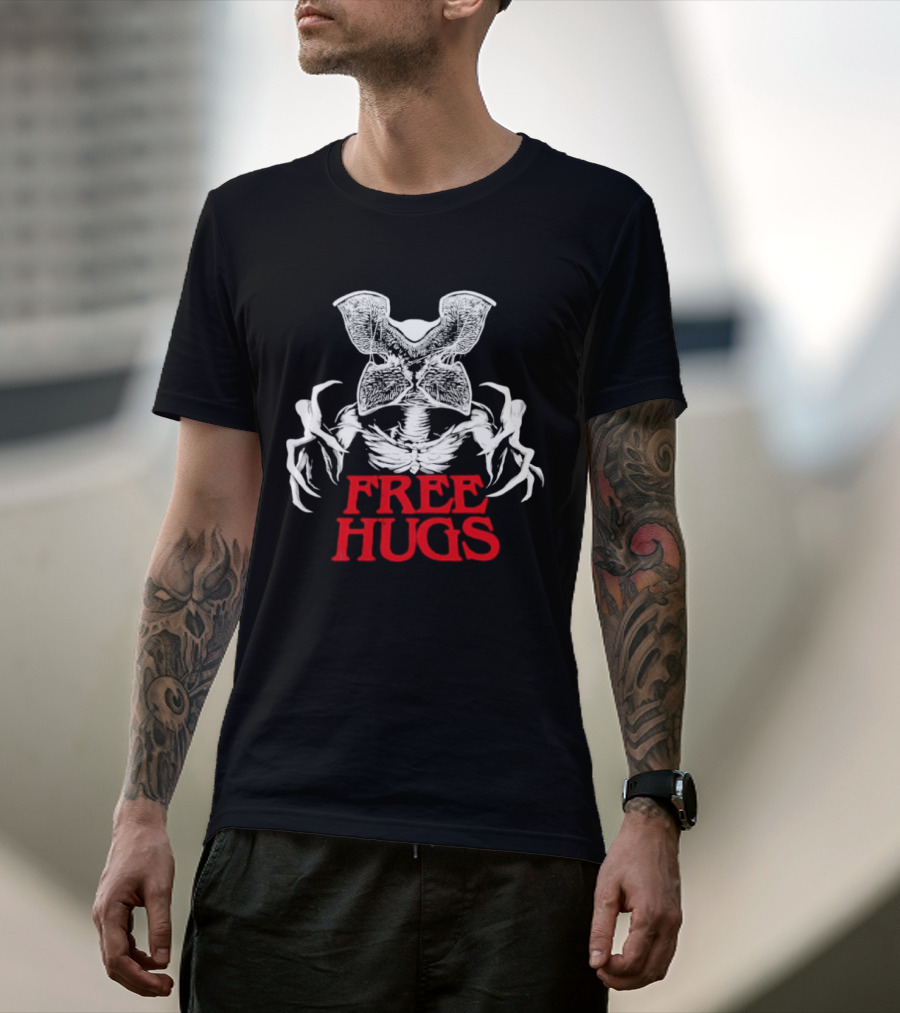 Free Hugs Upside Down Stranger Things Demogorgon T-Shirt