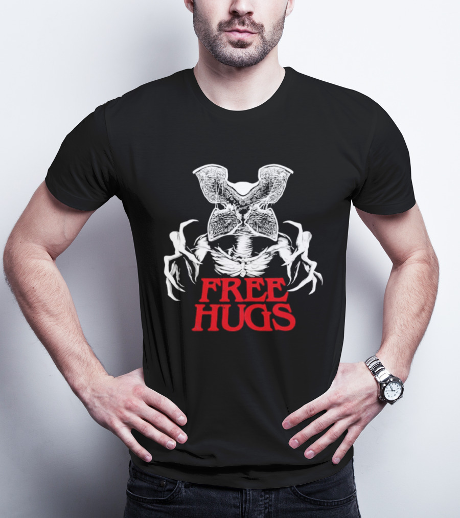 Free Hugs Upside Down Stranger Things Demogorgon T-Shirt