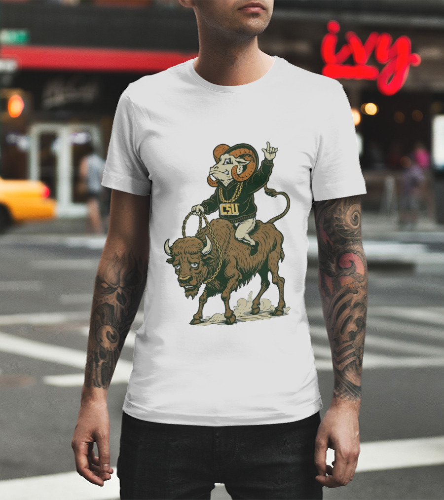 Colorado State Rams CSU Riding Buffalo In Rivalry T-Shirt