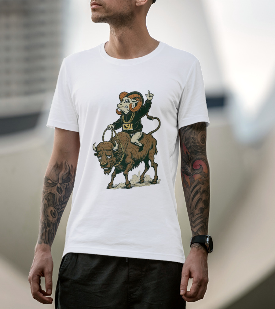 Colorado State Rams CSU Riding Buffalo In Rivalry T-Shirt