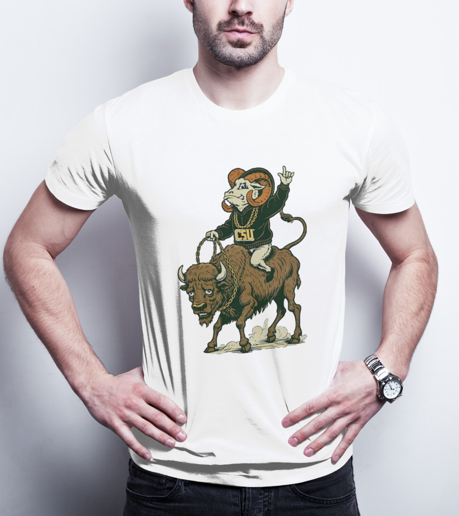 Colorado State Rams CSU Riding Buffalo In Rivalry T-Shirt
