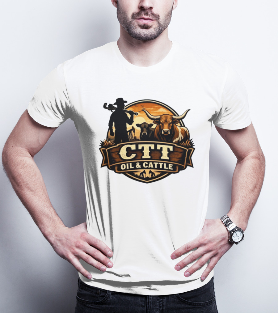 CTT Oil And Cattle Western Ranching Cowboys And Livestock T-Shirt