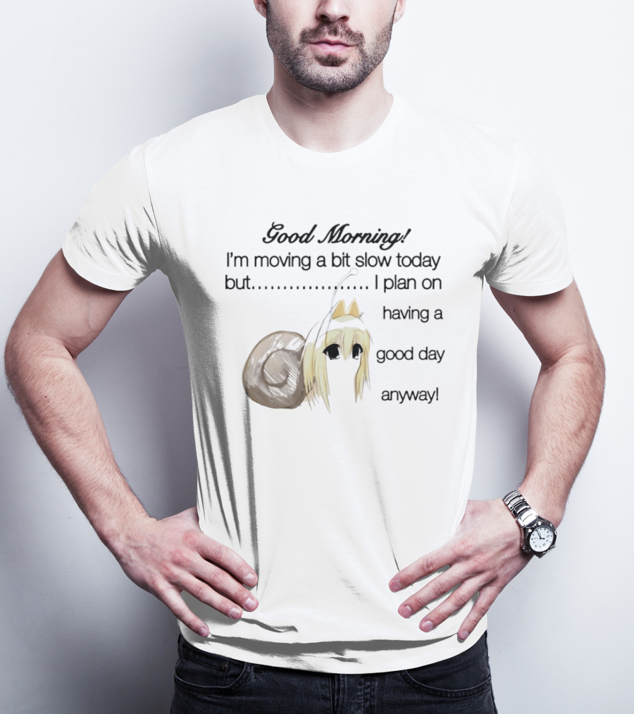 Good Morning I'm Moving A Bit Slow Today Snail Character Plan On Having A Good Day Anyway T-Shirt